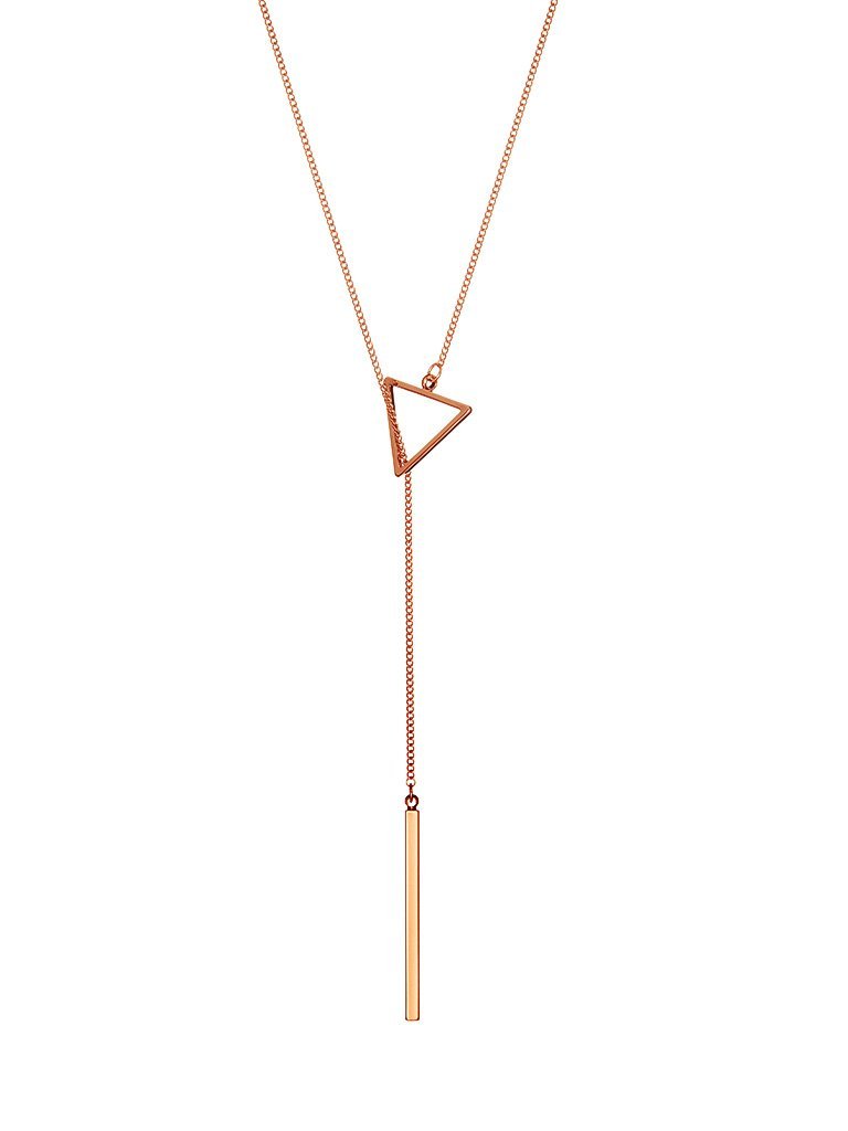 De Rosé Gold Plated Necklace Triangle and Rod - Shop je bij Swan Market