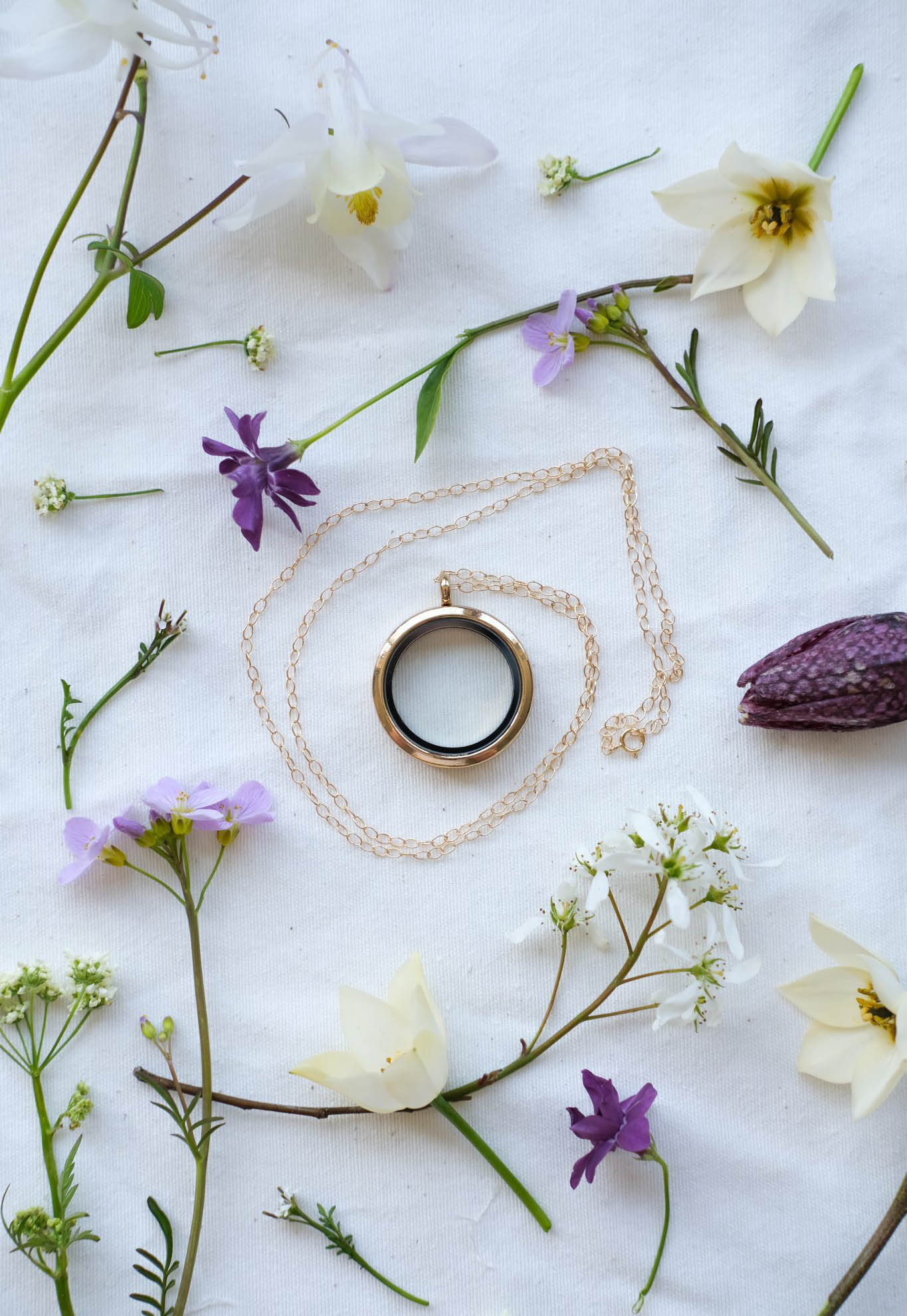 Droog Bloem Pers DIY Kit met Drijvende Ketting Goud Klein - Swan Market