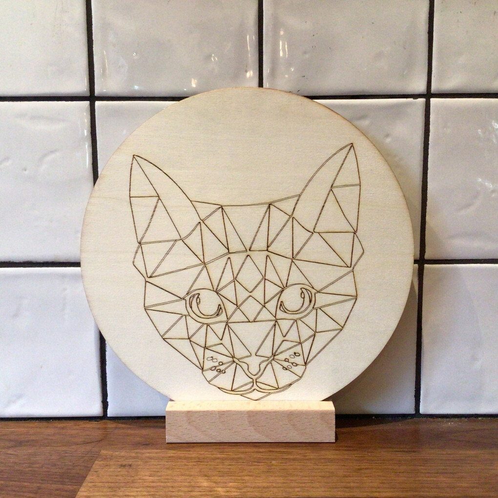 Houten kleurplaat-kat - Swan Market | Conceptstore voor Creatieve Kado's