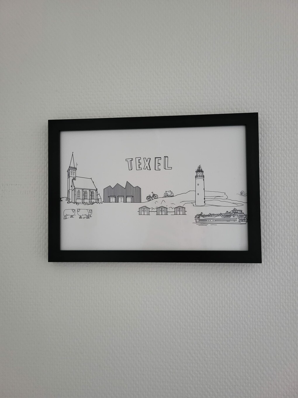 Tekening skyline Texel - Swan Market | Conceptstore voor Creatieve Kado's
